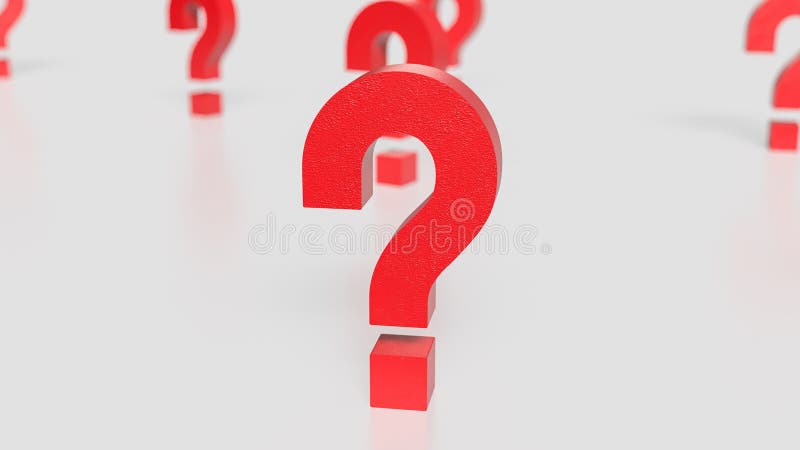 The Red Question Mark on White Background 3d Rendering Stock ...