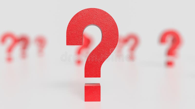 The Red Question Mark on White Background 3d Rendering Stock ...
