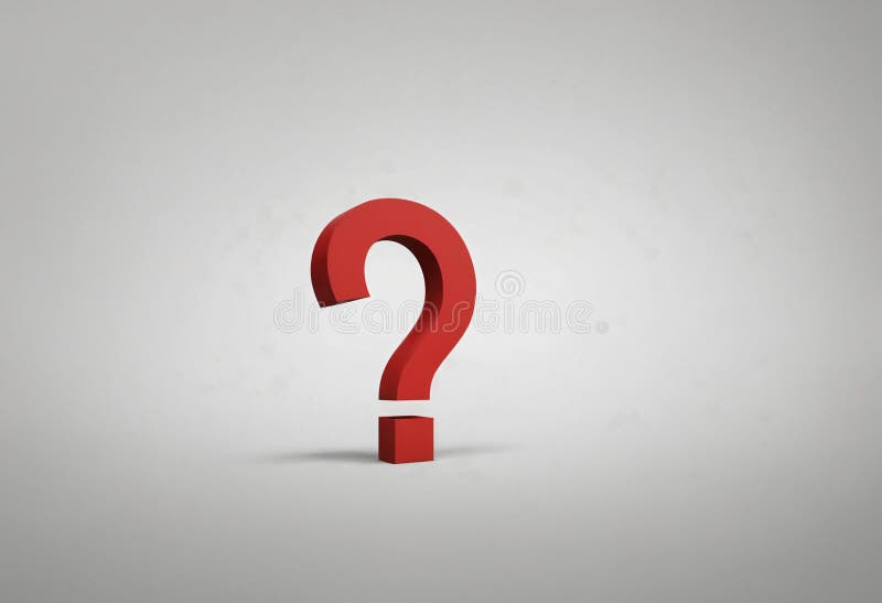 Red Question Mark on White Background, Demanding Attention with Its ...