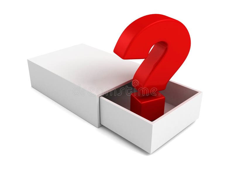Red Question Mark in White Box Stock Photo - Image of dimensional ...