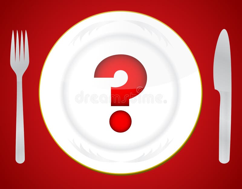 Red Question Mark on White Plate Stock Illustration - Illustration of ...