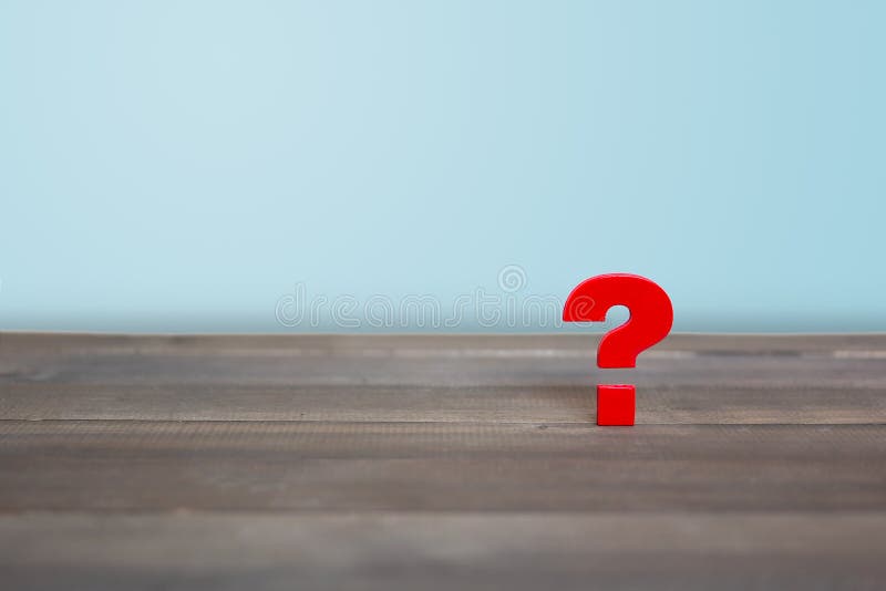 Red Question Mark on Wood Table , Problem Concept Stock Photo - Image ...