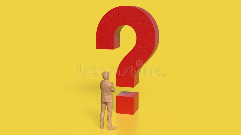The RED Question Mark on Yellow Background 3d Rendering Stock ...
