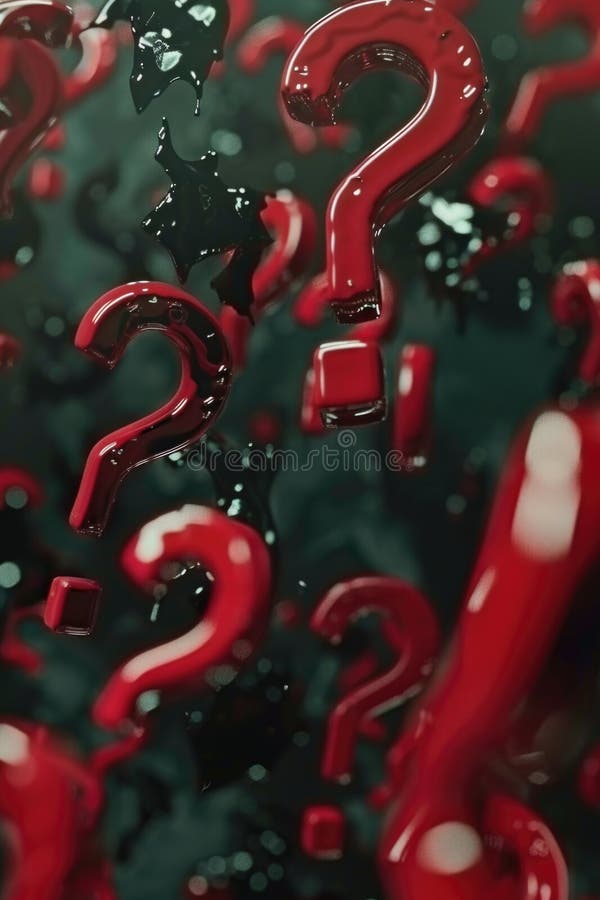 Red Question Marks Floating in the Air, Suitable for Various Concepts ...