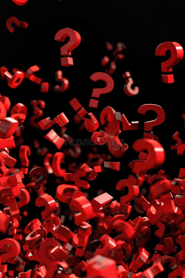 Red Question Marks Flying in the Air, Suitable for Educational Concepts ...
