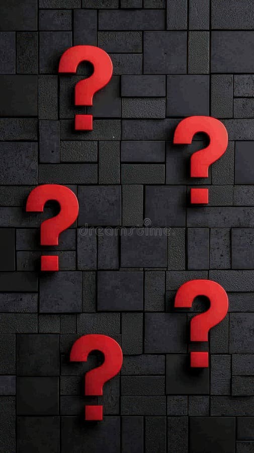 Red Question Marks on a Textured Dark Background Symbolizing Inquiry ...