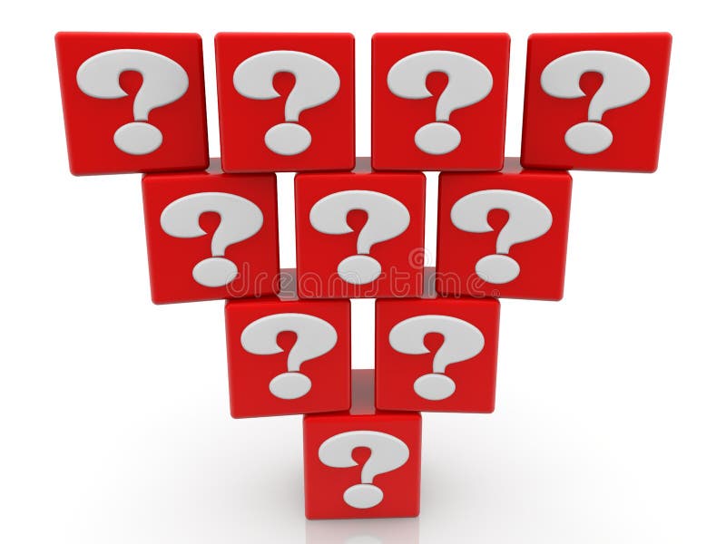Red Question Marks on White Toy Blocks in the Form of a Two-sided ...