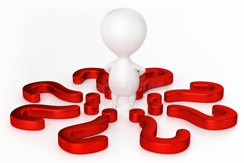 Red Question Points and Character Stock Illustration - Illustration of ...