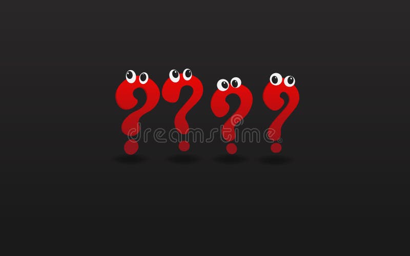 Red Question Signs with Eyes, FAQ Help. Problem Solve Realistic Vector ...