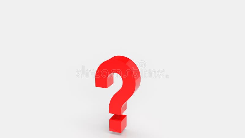 The Red Question on White Background 3d Rendering Stock Illustration ...