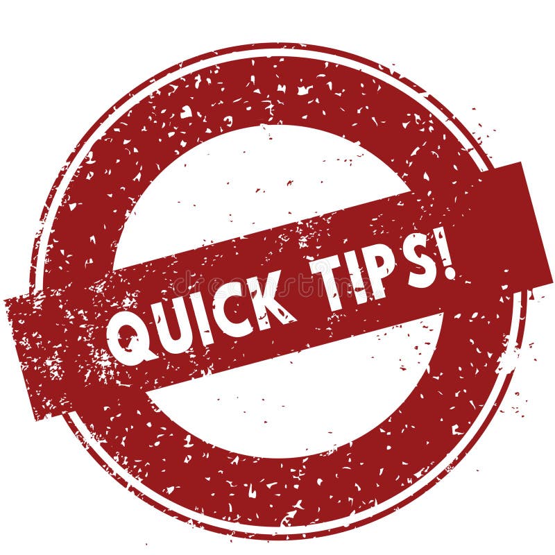 Red QUICK TIPS Rubber Stamp Illustration on White Background Stock ...