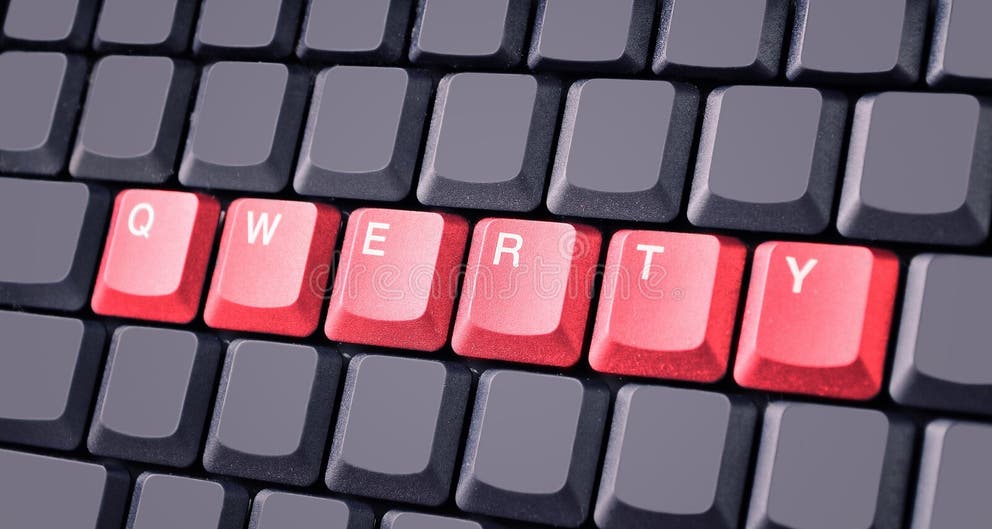 Red Qwerty Button on Keyboard Stock Photo - Image of design, qwerty ...