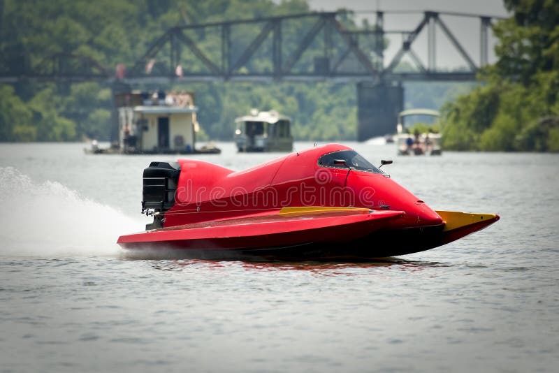 Red race boat stock photo. Image of sport, spray, lake - 9942622