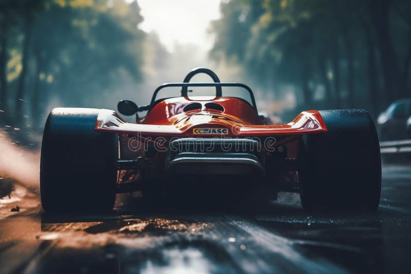 Red Race Car in Motion Blur. Generative AI Stock Illustration ...