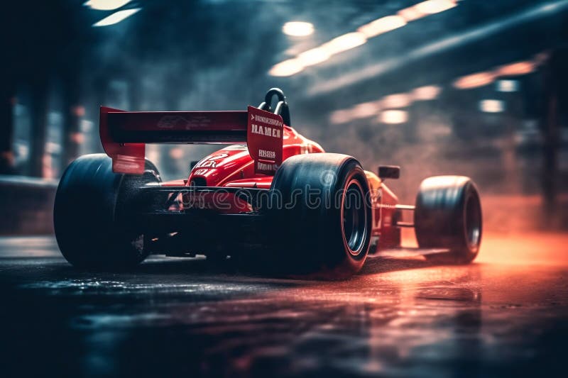 Red Race Car in Motion Blur. Generative AI Stock Illustration ...