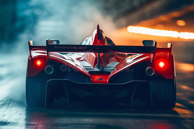 Red Race Car in Motion Blur. Generative AI Stock Illustration ...