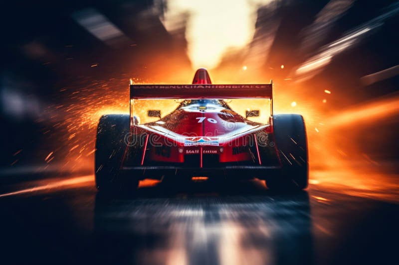 Red Race Car in Motion Blur. Generative AI Stock Illustration ...
