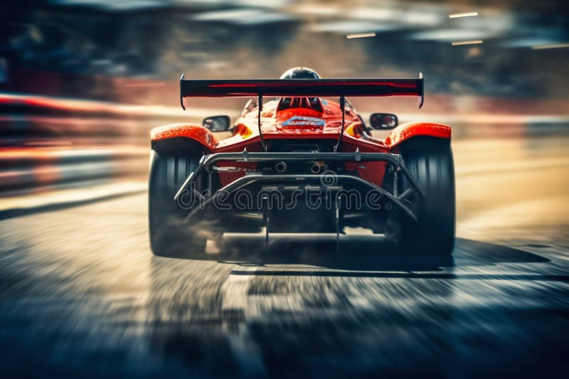 Red Race Car in Motion Blur. Generative AI Stock Illustration ...