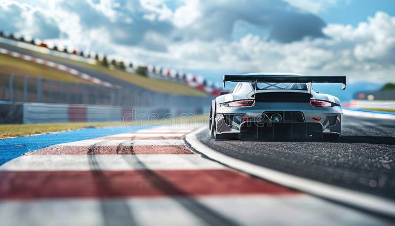 A Red Race Car is Speeding Down a Track by AI Generated Image Stock ...