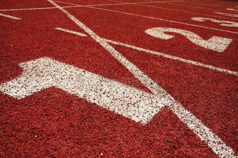 Lanes Of A Red Race Track Picture. Image: 5724695