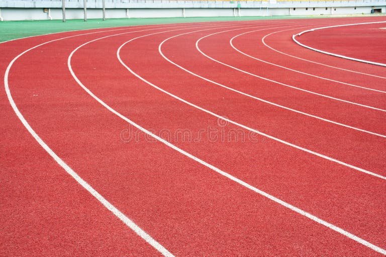 Red race track stock photo. Image of artificial, football - 5858158