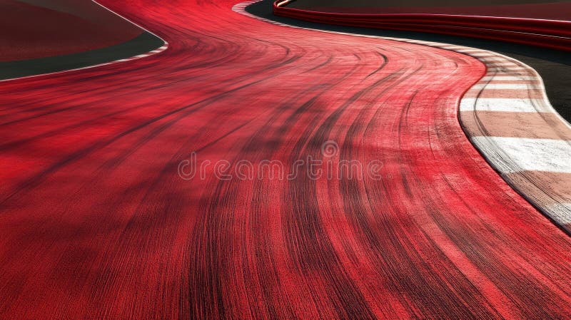 A Red Race Track with a White Line Stock Illustration - Illustration of ...