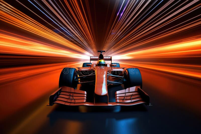 Red Racing Car in Motion in a Road. Generative AI Stock Illustration ...