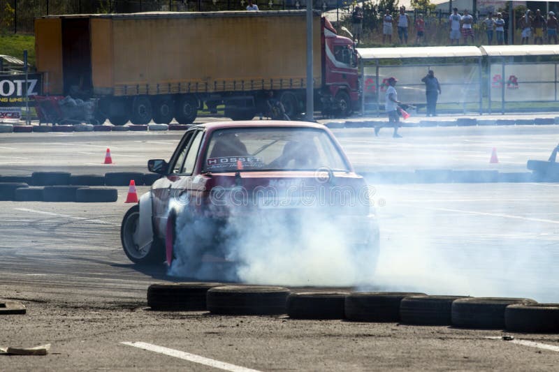 Red Racing Modified Car Drifting Editorial Stock Image - Image of track ...