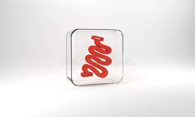 Red Racing Track Icon Isolated on Grey Background. Glass Square Button ...