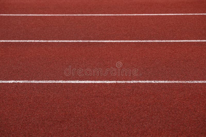 Red Racing Track with Parallel White Lines in Stadium Rubber Background ...
