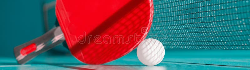 Red Racket and a Ball for Table Tennis Stock Image - Image of male ...