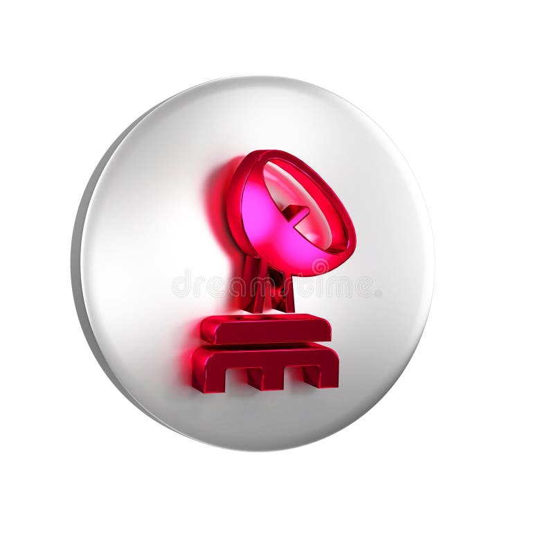 Red Radar Icon Isolated on Transparent Background. Search System ...