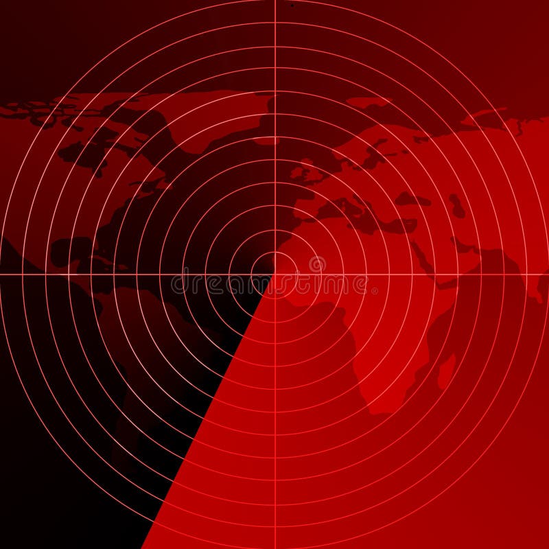 Red radar screen stock illustration. Illustration of plane - 3293244