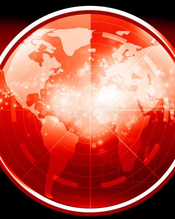 Red radar screen stock illustration. Illustration of screen - 70769748