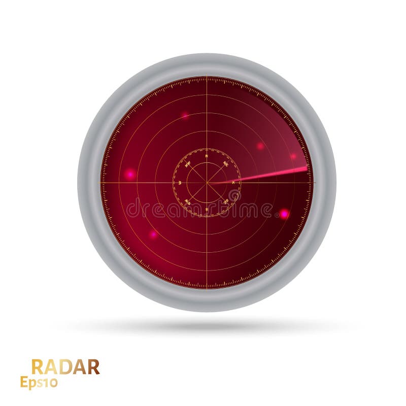 Red radar screen . stock vector. Illustration of communication - 74088595