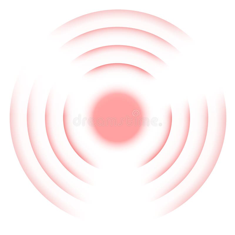 Red Radar Signal. Audio Waves Stock Illustration - Illustration of ...
