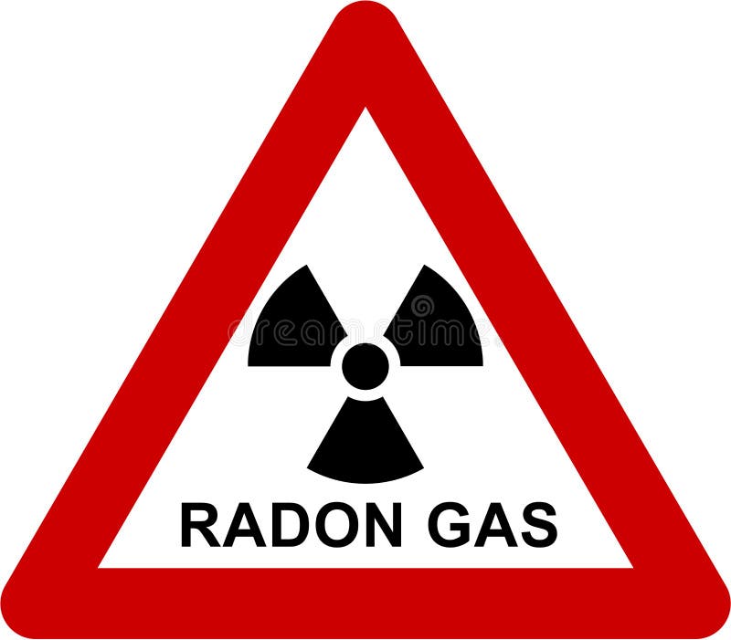 Red Radiation Warning Due To Radon Gas Stock Illustration ...