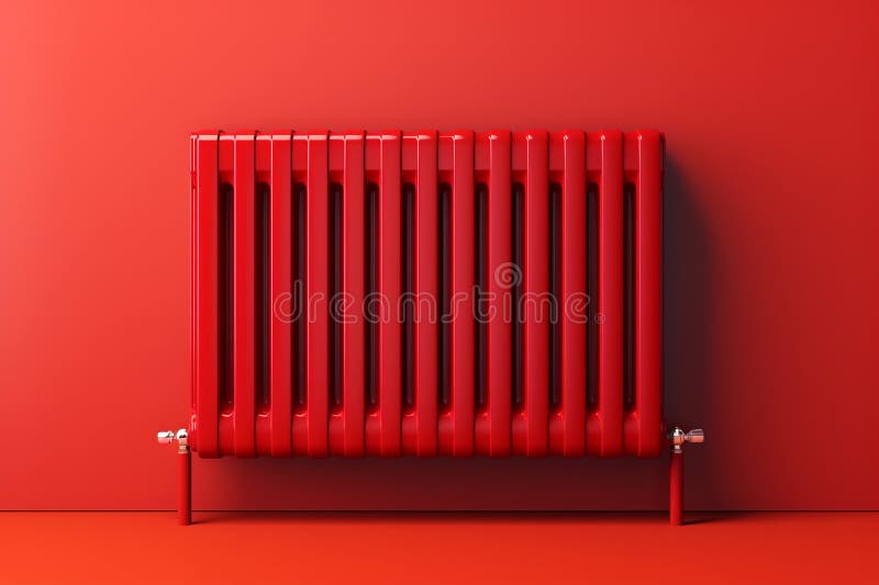 A Red Radiator Displayed on a Banner with a Background Highlighting ...