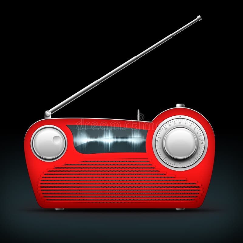 Red Radio stock illustration. Illustration of dial, boom - 11587280