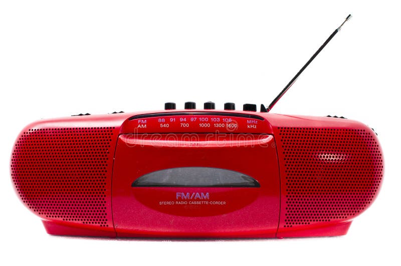 Red Radio Cassette Player stock image. Image of party - 34277709