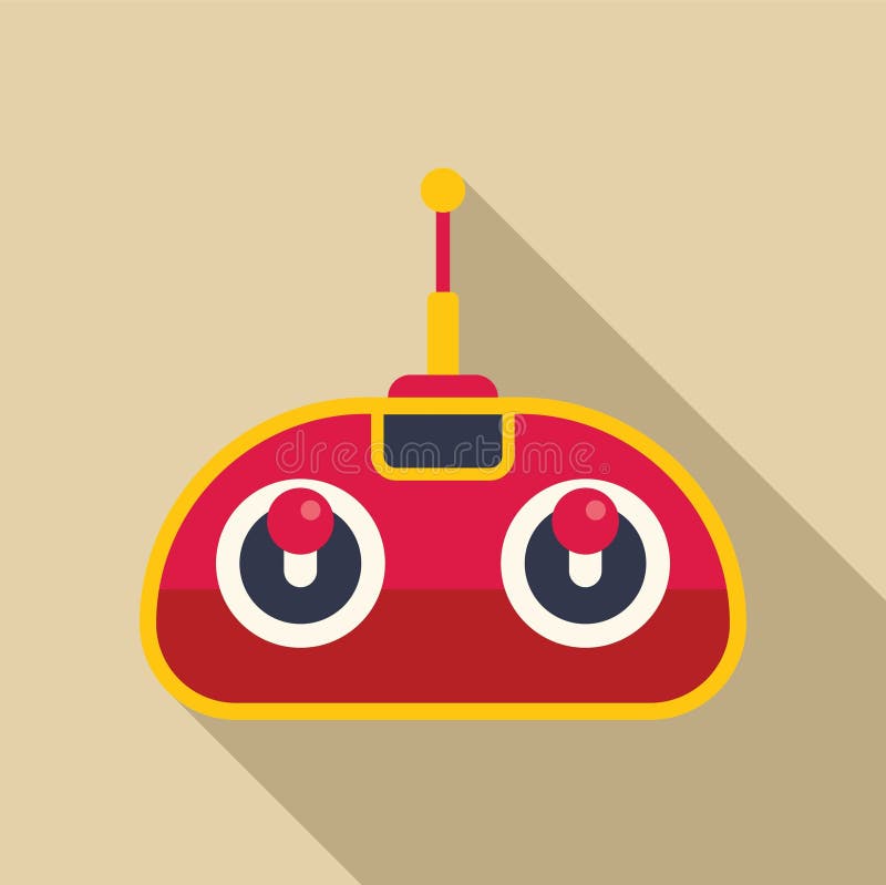 Red Radio Remote Control with Antenna Extended Upwards Casting Shadow ...