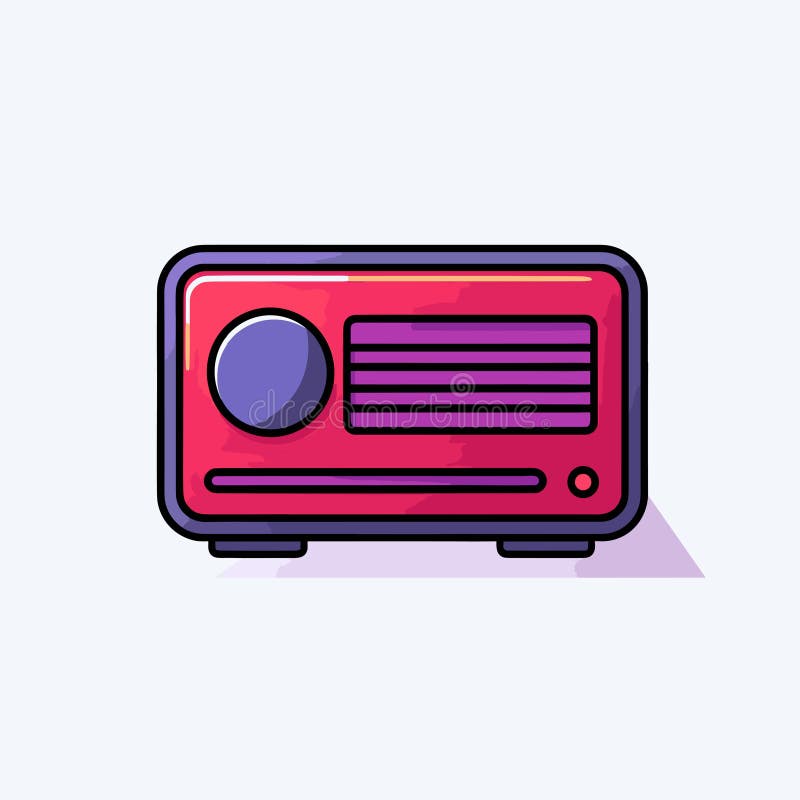Vector of a Red Radio on a Table, a Vintage Touch To Any Space Stock ...