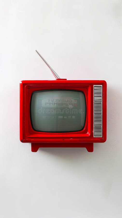 A Red Radio is Sitting on a White Background Stock Photo - Image of ...