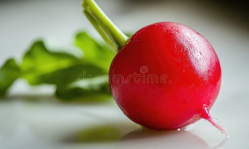 A Red Radish with a Green Leaf on Top Stock Image - Image of green ...