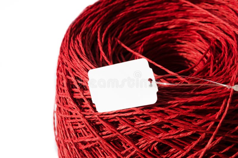 Red Raffia on a White Background. Close-up of a Skein of Raffia Stock ...
