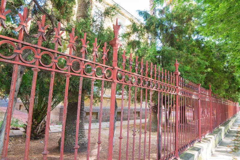 Red railing stock image. Image of shape, beautiful, barrier - 43028409