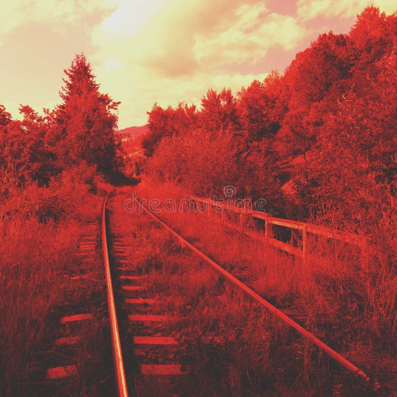 Red railroad stock photo. Image of abandoned, transport - 42843866