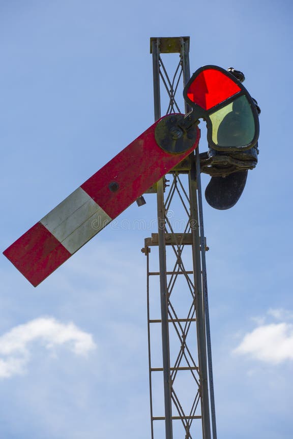Red Railway Signal stock photo. Image of safety, railway - 44250428