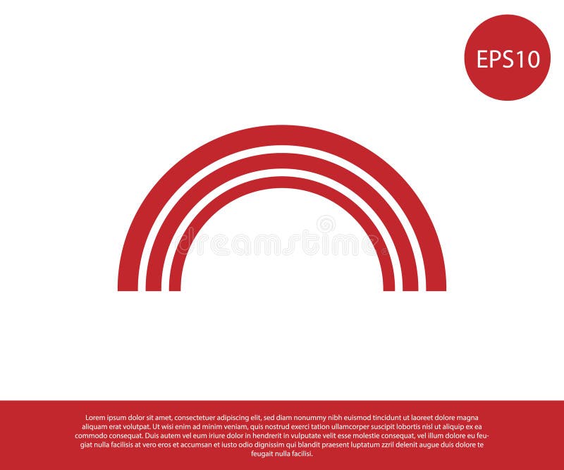 Red Rainbow Icon Isolated on White Background. Vector Illustration ...