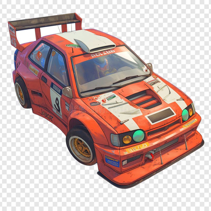 Red Rally Car stock illustration. Illustration of grill - 336327001